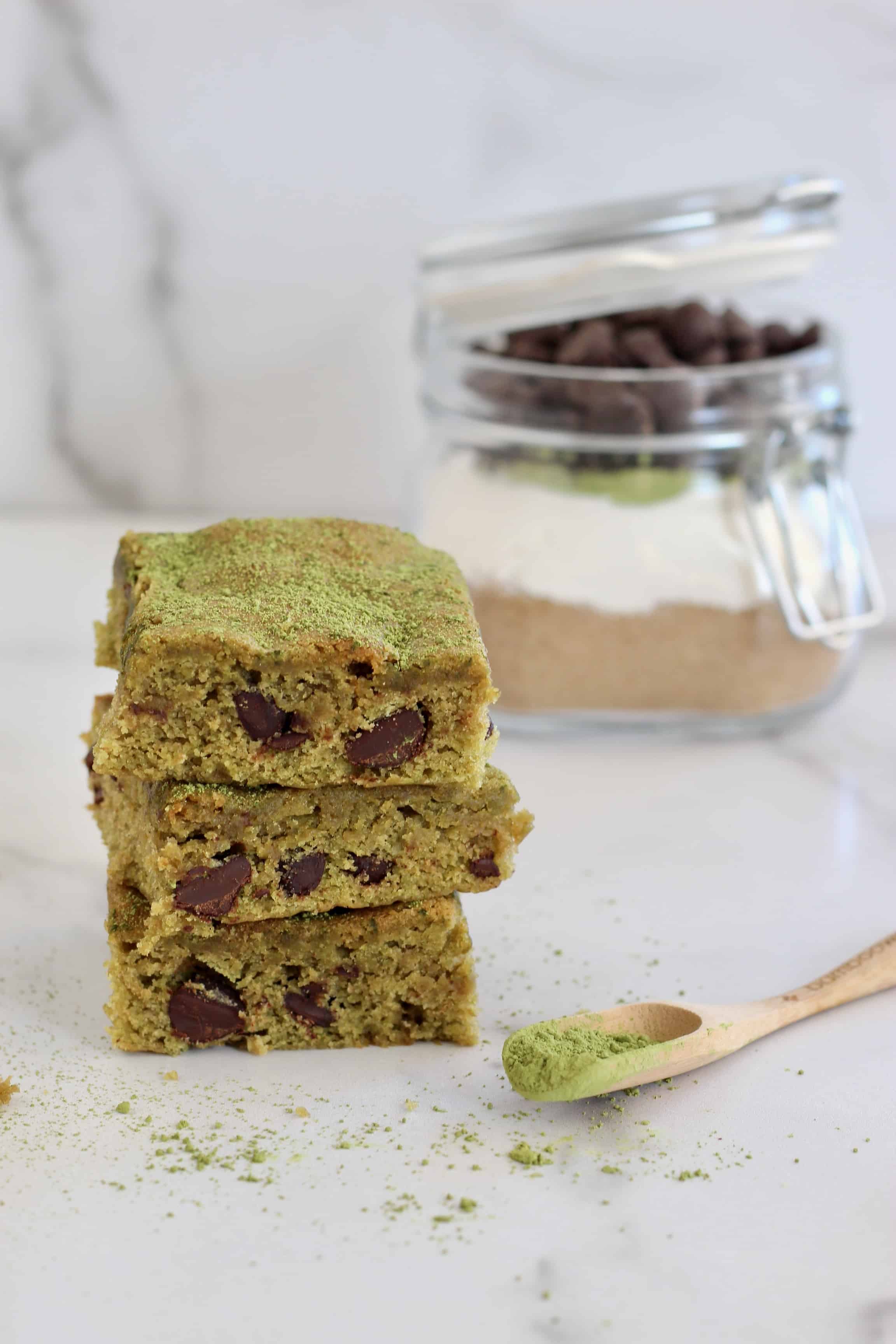 Matcha Brownies - Printable Recipe Card Included!