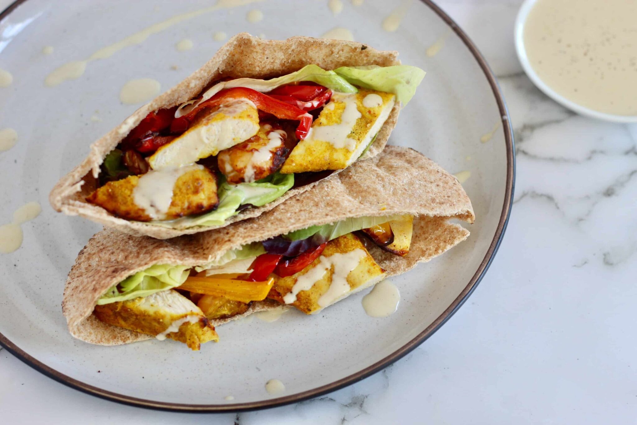 Air Fryer Fajitas with Chicken - Served in Pita Bread