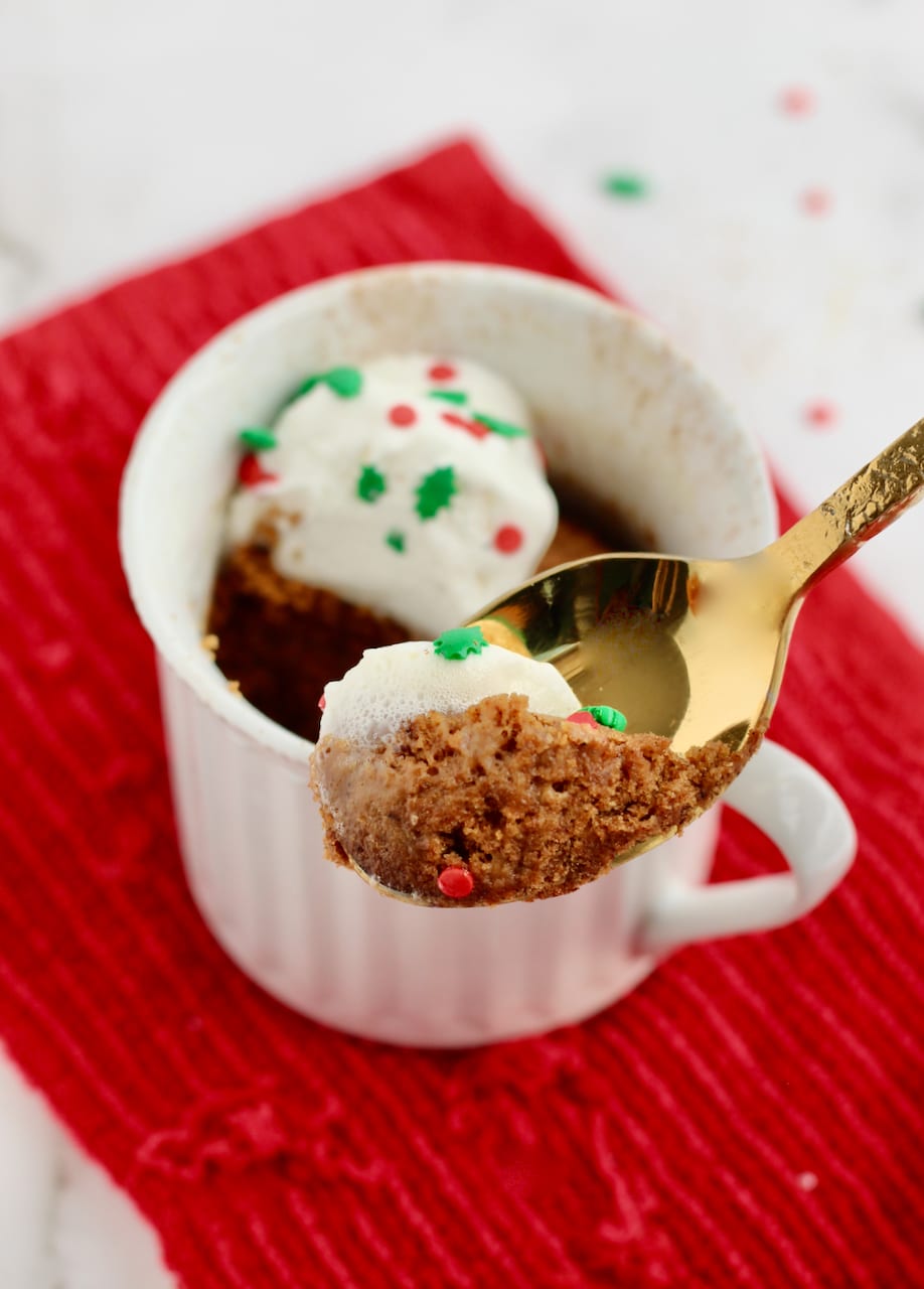 Gingerbread in a Mug - Healthy Gingerbread Mug Cake