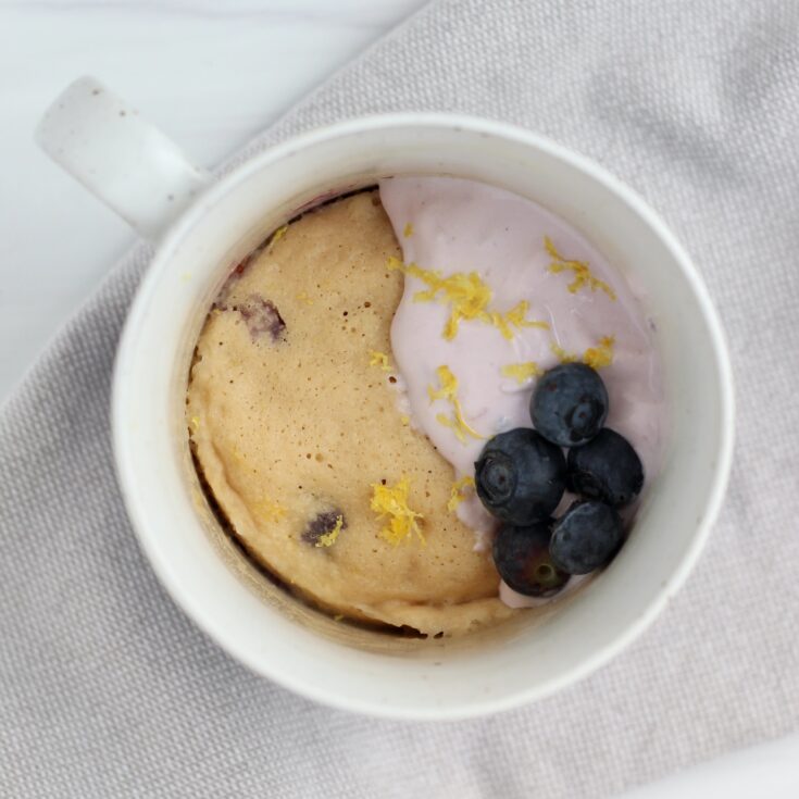 Lemon Blueberry Mug Cake - Cheerful Choices