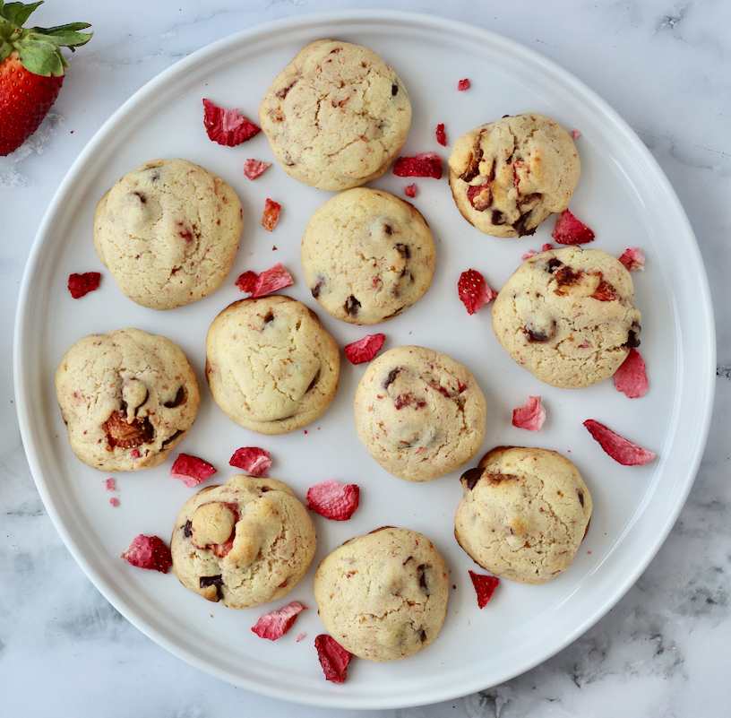 Strawberry Cookies with Protein Powder