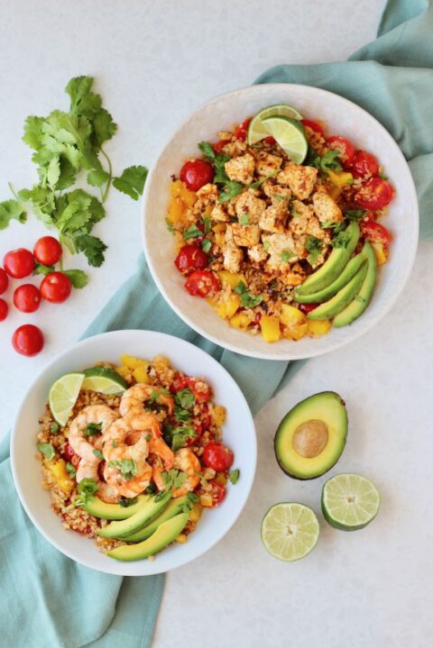 Cauliflower Rice Protein Bowl - Cheerful Choices