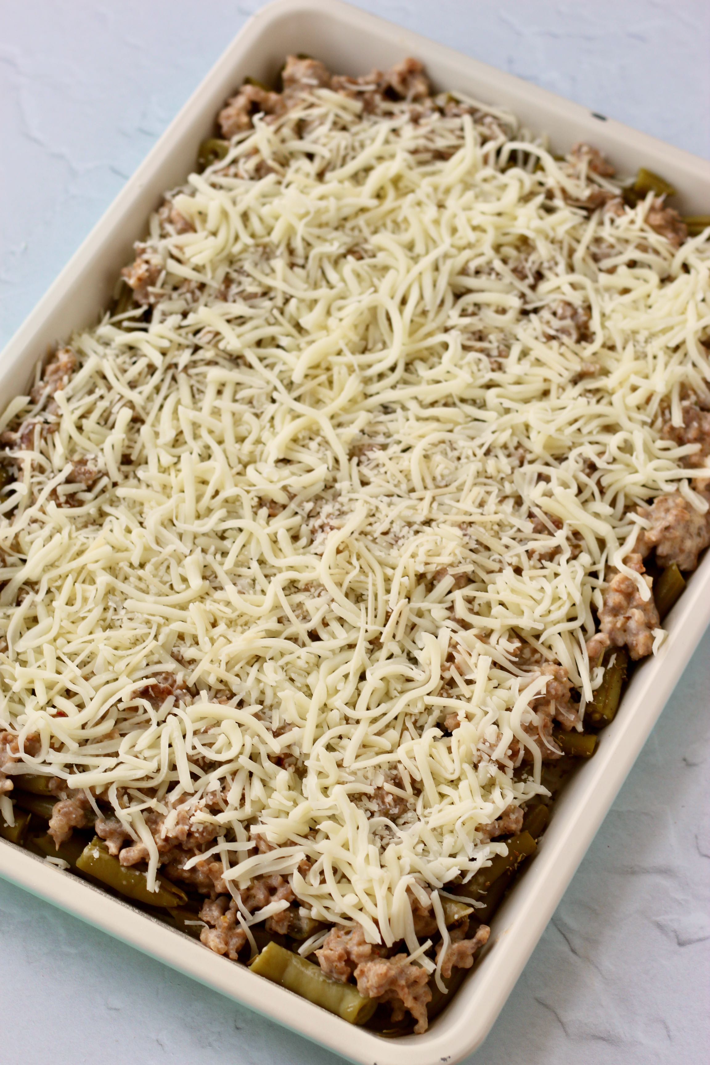 Sheet Pan Green Beans with Alfredo Sausage - Cheerful Choices