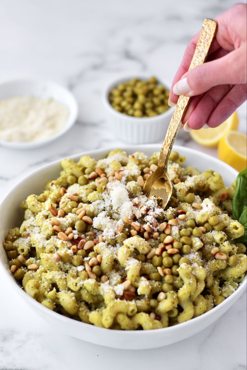 Pea Pasta with Parmesan - Pasta of Your Choice