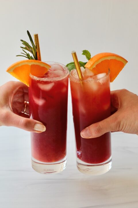 Pomegranate Mocktail - Customize Sparkling Water and Herbs
