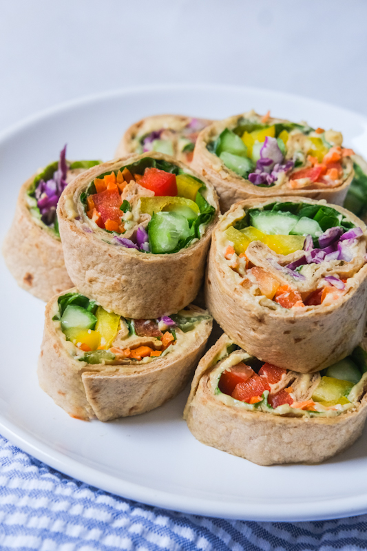 Hummus Veggie Pinwheels - Cheerful Choices