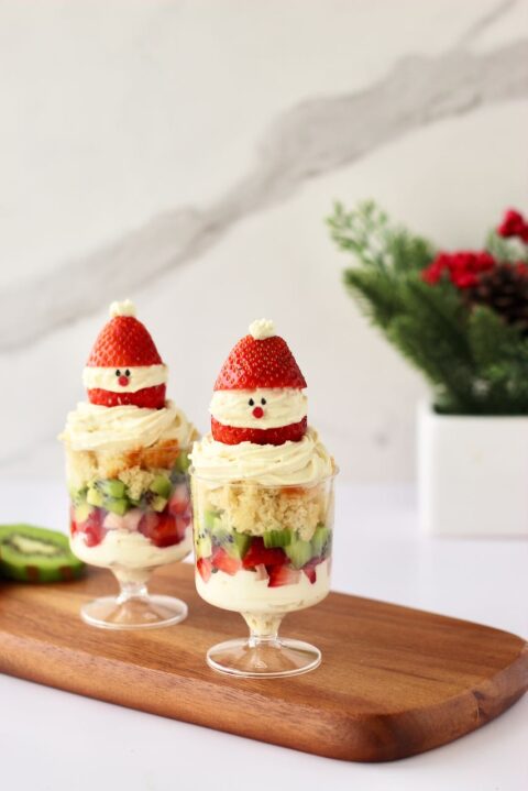 Individual Christmas Trifles — with Strawberry Santa Topper - with ...